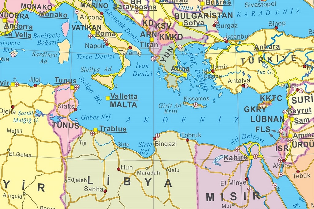 Avrupa Dünya Haritası ülkeler